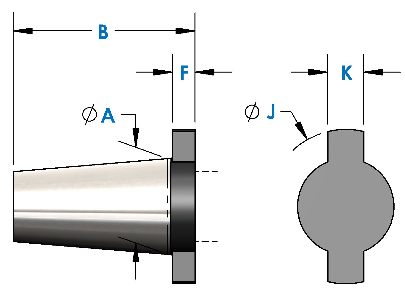 Universal Devlieg - Kwik-Switch Adapter Dimensions